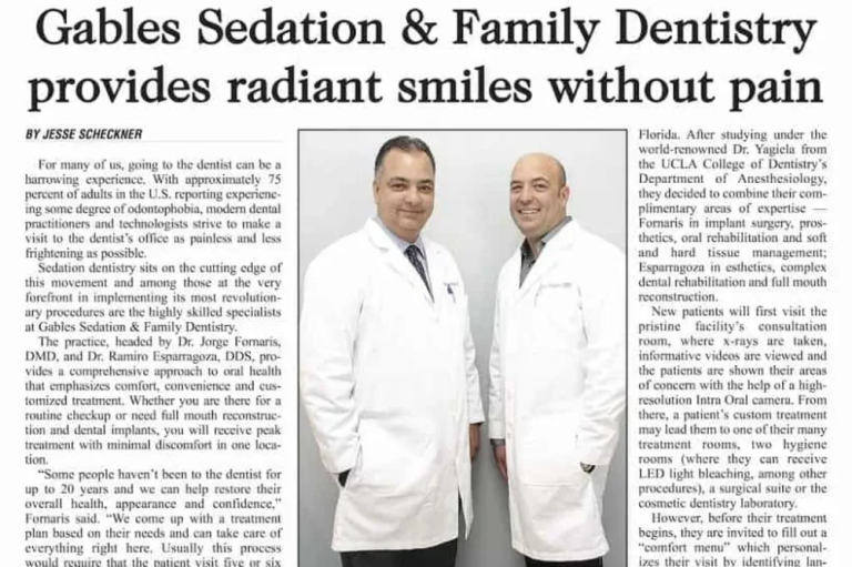 Gables Sedation & Family Dentistry Provides Radiant Smiles Without Pain
